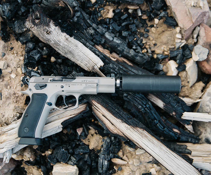 SilencerCo Omega 45K 45 ACP Suppressor, 1.48", Black Cobalt/Stainless Steel