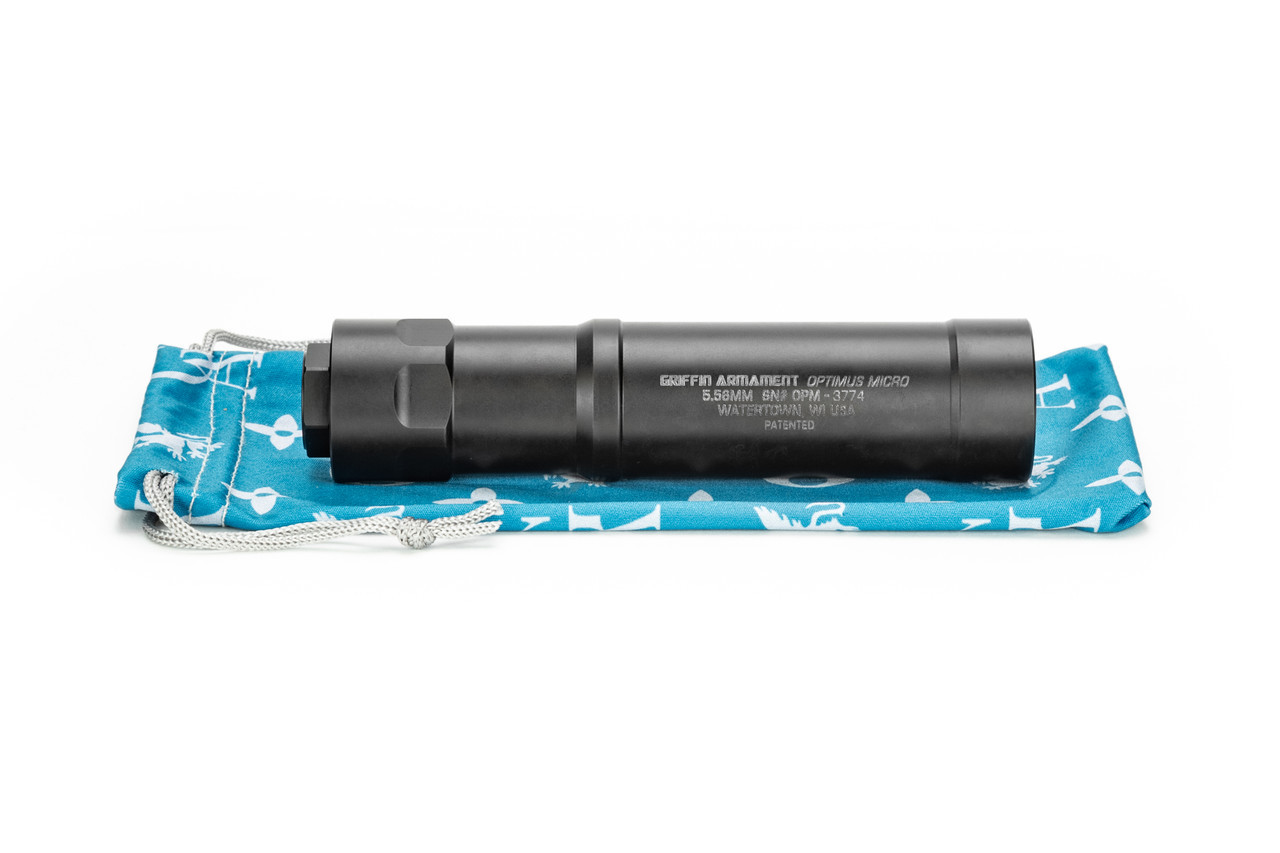 Griffin Armament Optimus Micro Suppressor – .22LR to .22-250, Black