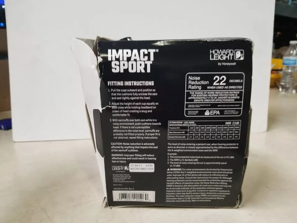 Howard Leight Impact Sport 22 DB Nrr Electric Earmuff, Black/Hunter Green