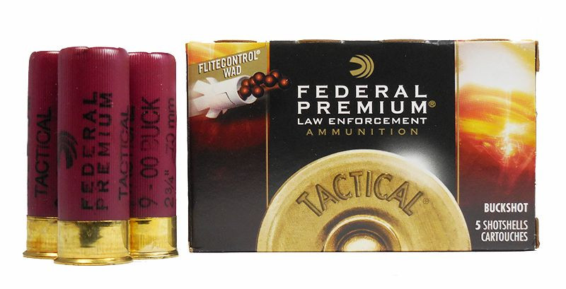 FEDERAL LE Tactical Full Power 9 Pellet Buckshot 12 Gauge 00 Buck 5rd ...