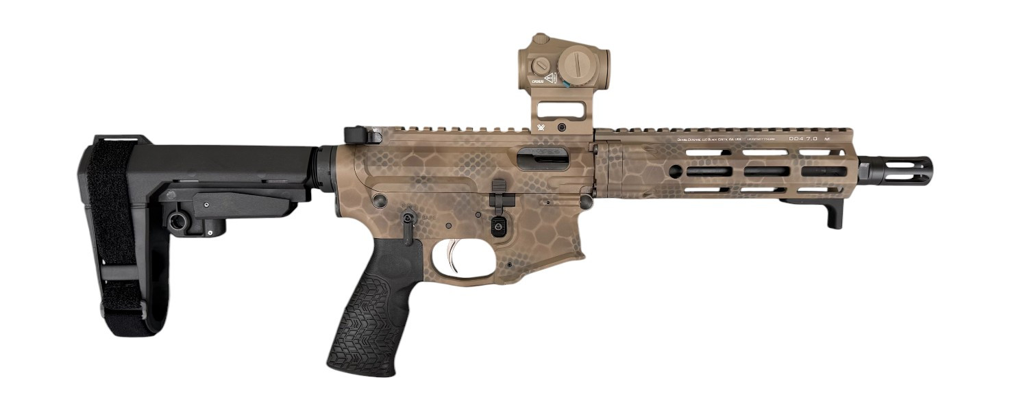 Daniel Defense PCC 9mm Pistol W/ Brace, Arid Rattlecan Cerakote, Vortex ...