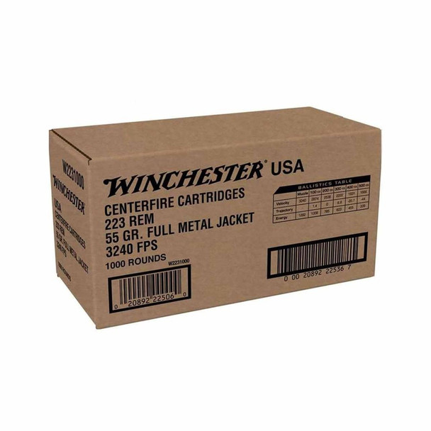 Winchester .223 Rem 55 Grain Full Metal Jacket Ammunition