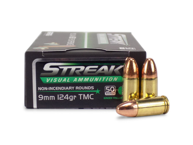 Ammo Inc 9mm Lugar 124 Grain TMJ, Streak Visual Ammo