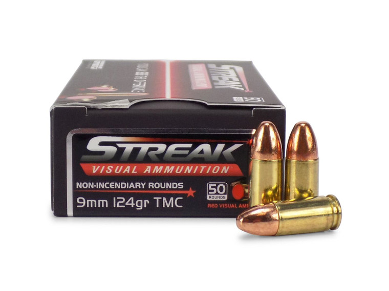 Ammo Inc 9mm Lugar 124 Grain TMJ, Streak Visual Ammo