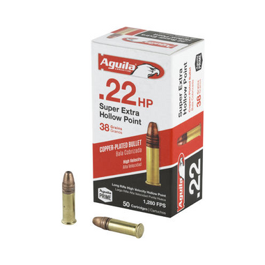 Aguila Super Extra Rimfire 22 LR 38 Grain Copper Plated Hollow Point