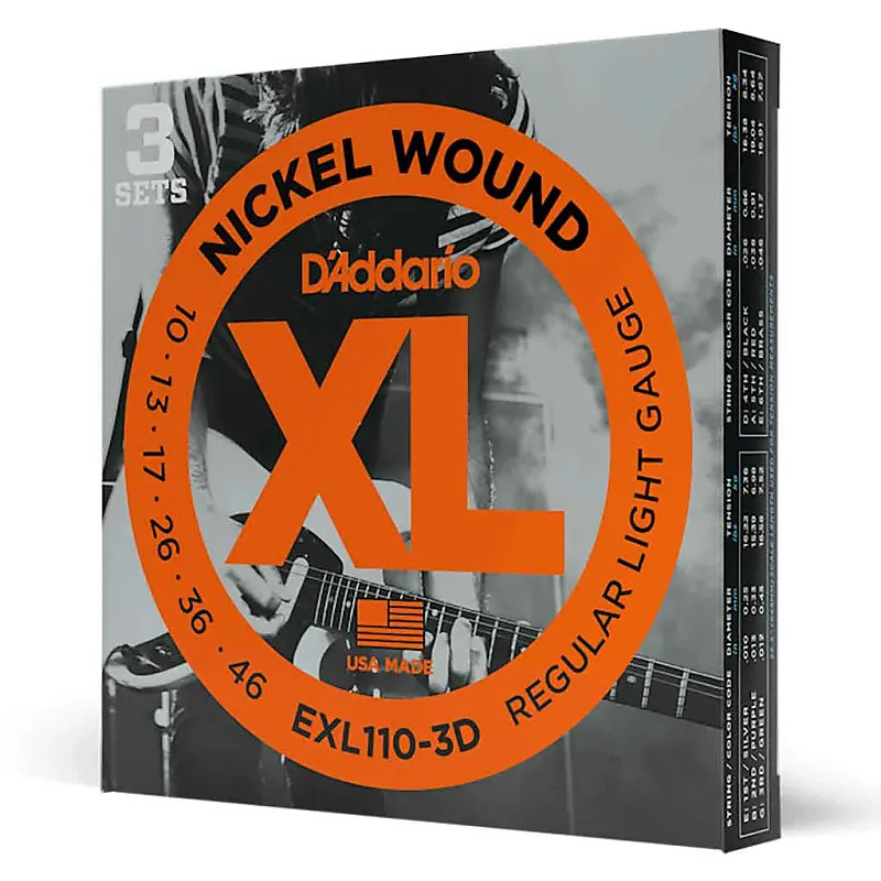 D'addario EXL110-3D 10-46 Electric Light Gauge 3-Pack - Ryan Fowler's ...