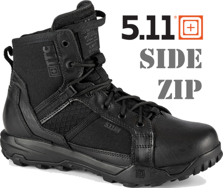 FD-12439-019: A/T 6 Inch Black Side Zip Boot - Eagle Media Inc