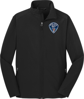 FPD-J317-BLK-EMB: Black Soft Shell Jacket - Eagle Media Inc