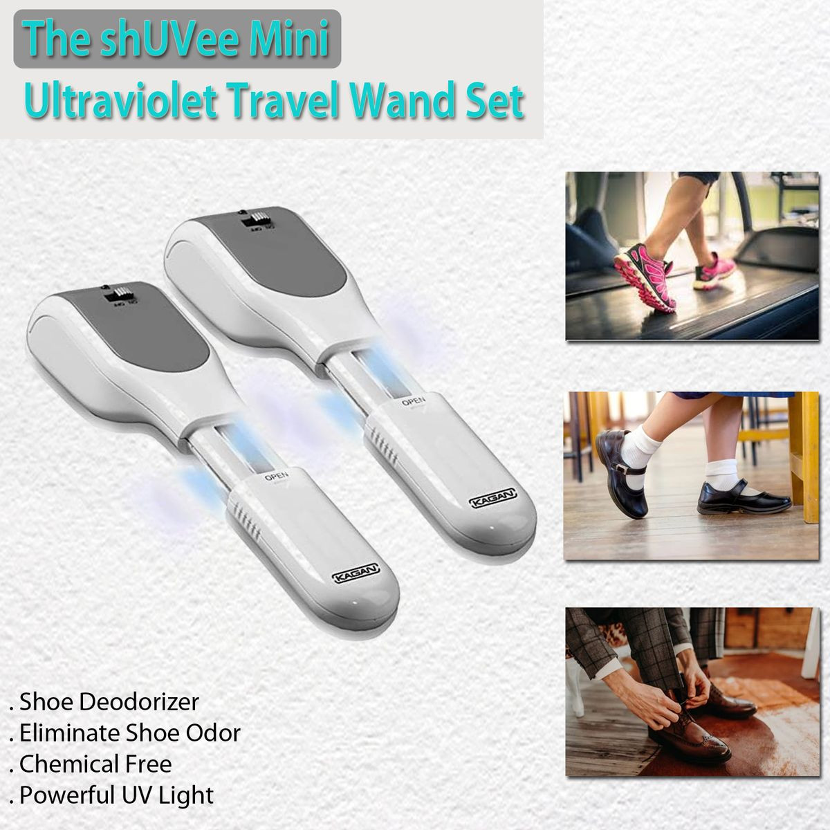 shUVee Mini Ultraviolet Shoe Sanitizing Travel Wand (2-Pack ...