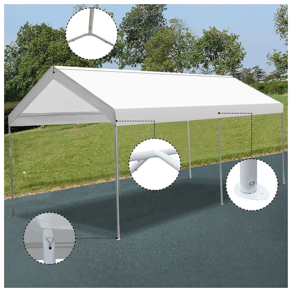 10' x 20' Steel Frame Portable Car Cover/Canopy - UntilGone.com