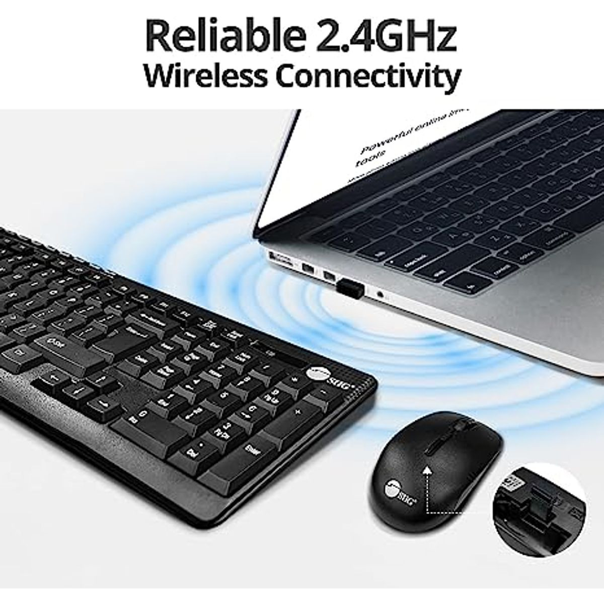 SIIG Standard Wireless Keyboard and 3-Button Wireless Mouse - UntilGone.com