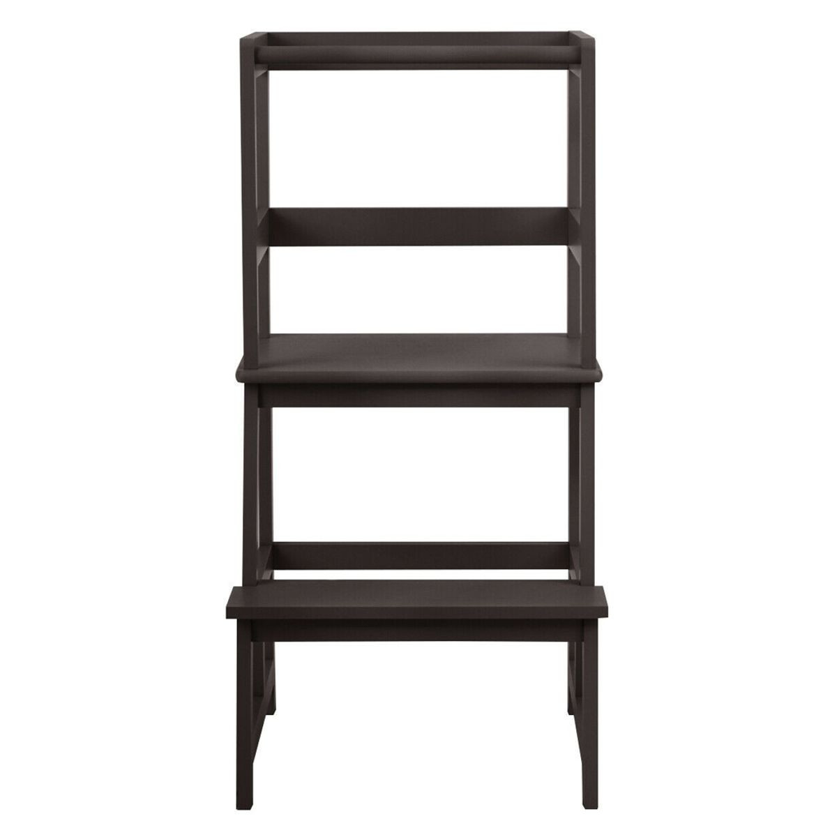 Wooden Kitchen Step Stool with Safety Rail - UntilGone.com