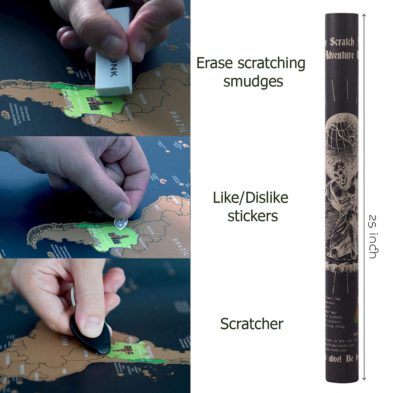 Scratch-off Travel Destination Tracker World Map Poster - UntilGone.com