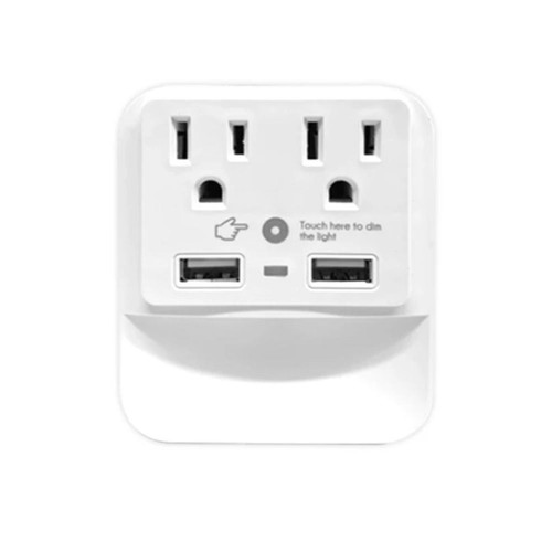 2 Outlet 2 USB Wall Plug with LED Light (1- to 4-Pack) - UntilGone.com