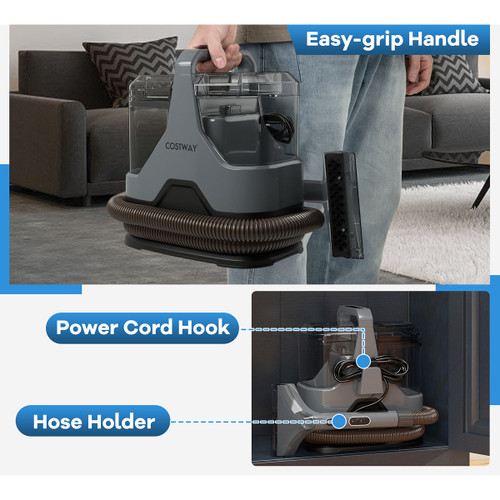 600W Upholstery Cleaner Machine with Versatile Attachments - UntilGone.com