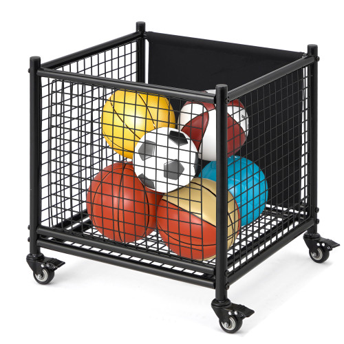 Rolling Basketball Bin with Wheels - UntilGone.com