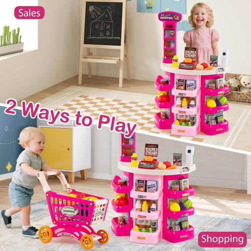 Grocery Store Play Set with Shopping Cart (76 Piece Set) - UntilGone.com
