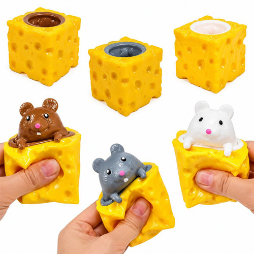 Cheese Mouse Pop-Up Squishy Toy (3-Pack) - UntilGone.com