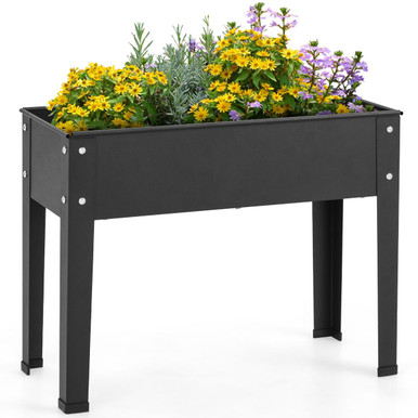 Metal Elevated Planter Box Raised Garden Bed with Legs and Drainage ...