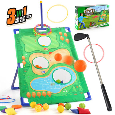 3 in 1 Golf Throwing Game Set for Kids -Golf Game,12 Golf Ball,12 ...