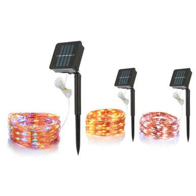Solarek® Outdoor Copper Wire 100-LED IP65 Waterproof Solar String ...