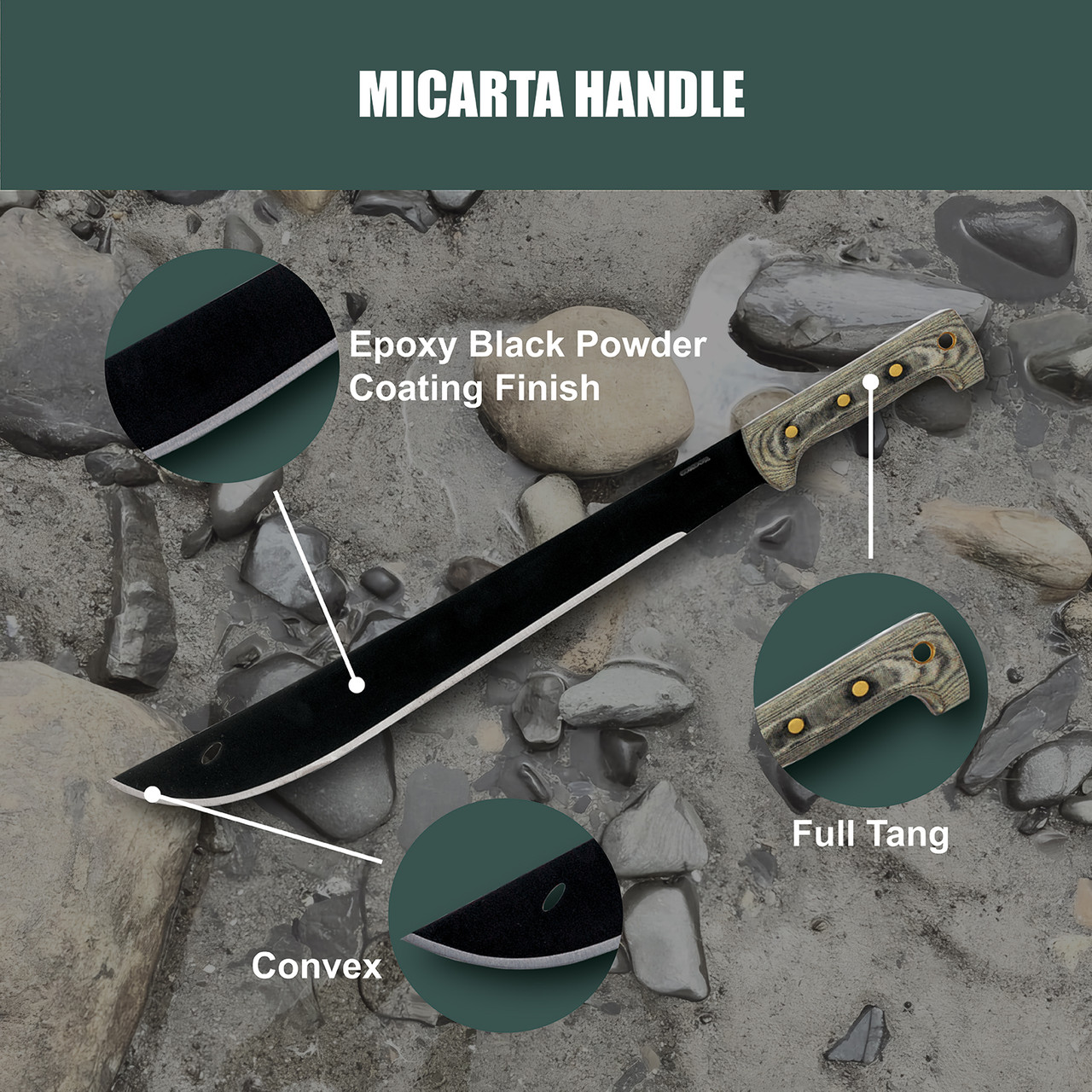 El Salvador Machete Micarta Handle W/leath sheat - Condor Tool & Knife Inc.