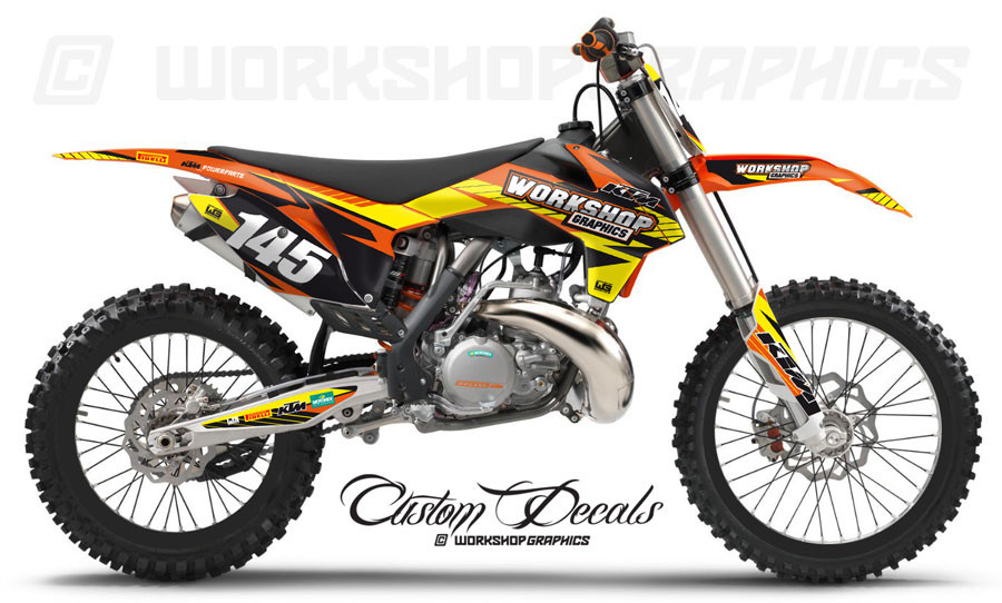 2013 KTM S3 Yellow - Graphics Kit - Workshop Graphics