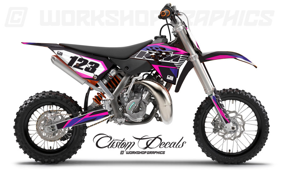 2009-2015 KTM 65 Scream Pink - Graphics Kit - Workshop Graphics