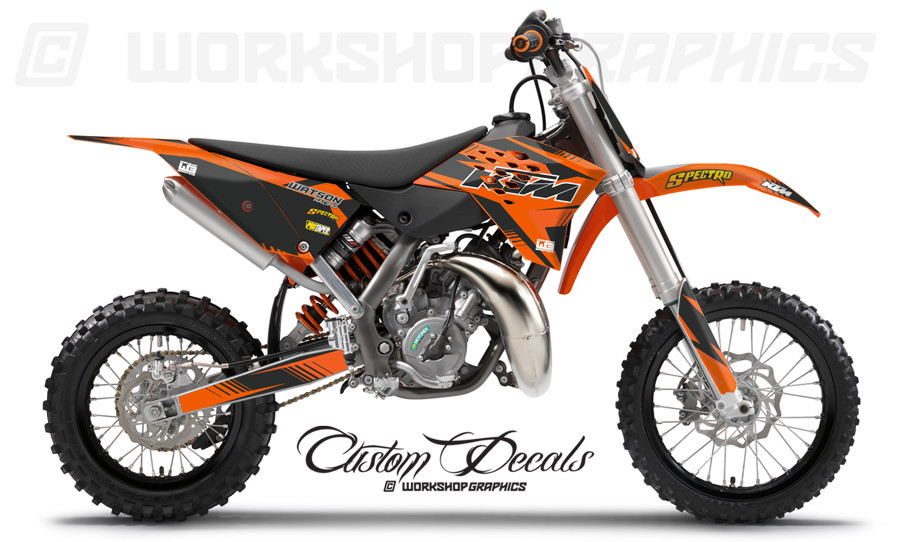 2009-2015 KTM 65 Slide Orange - Graphics Kit - Workshop Graphics