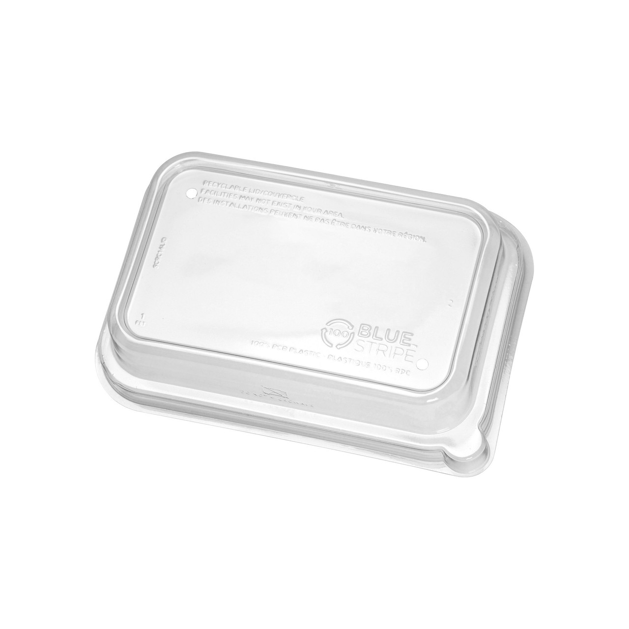 12-16oz WorldView™ Dome RPET Lid for Rectangular Containers, Clear