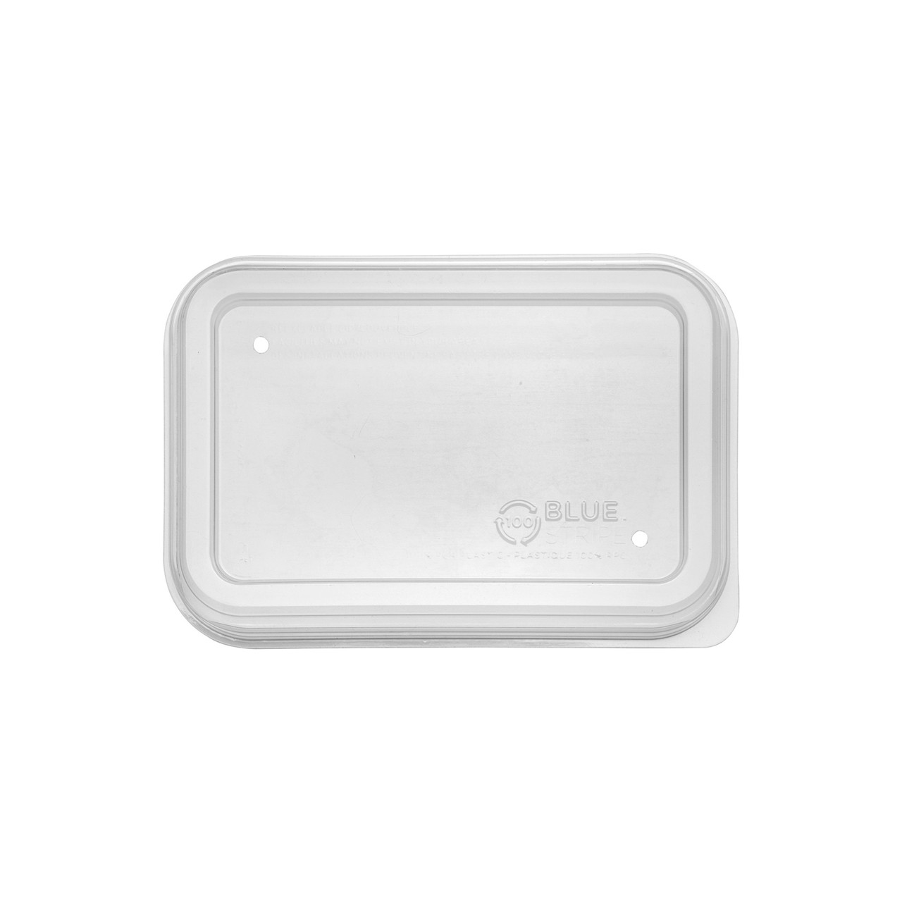 12-16oz WorldView™ Flat RPET Lid for Rectangular Containers, Clear