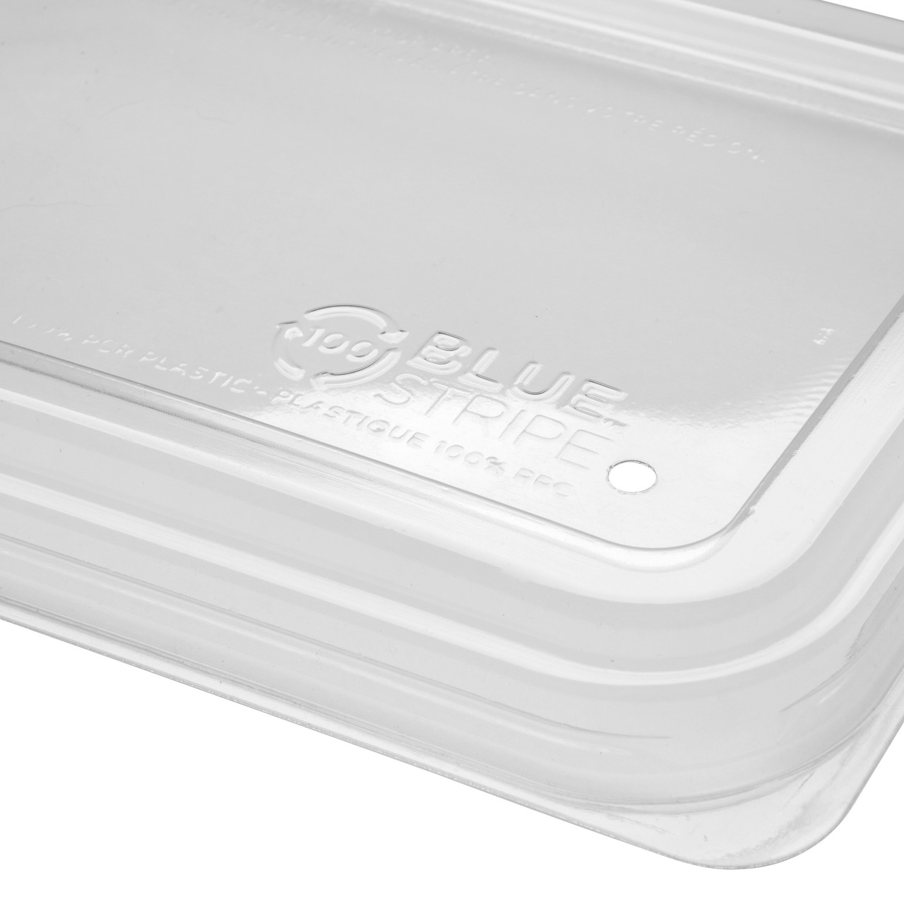 12-16oz WorldView™ Flat RPET Lid for Rectangular Containers, Clear