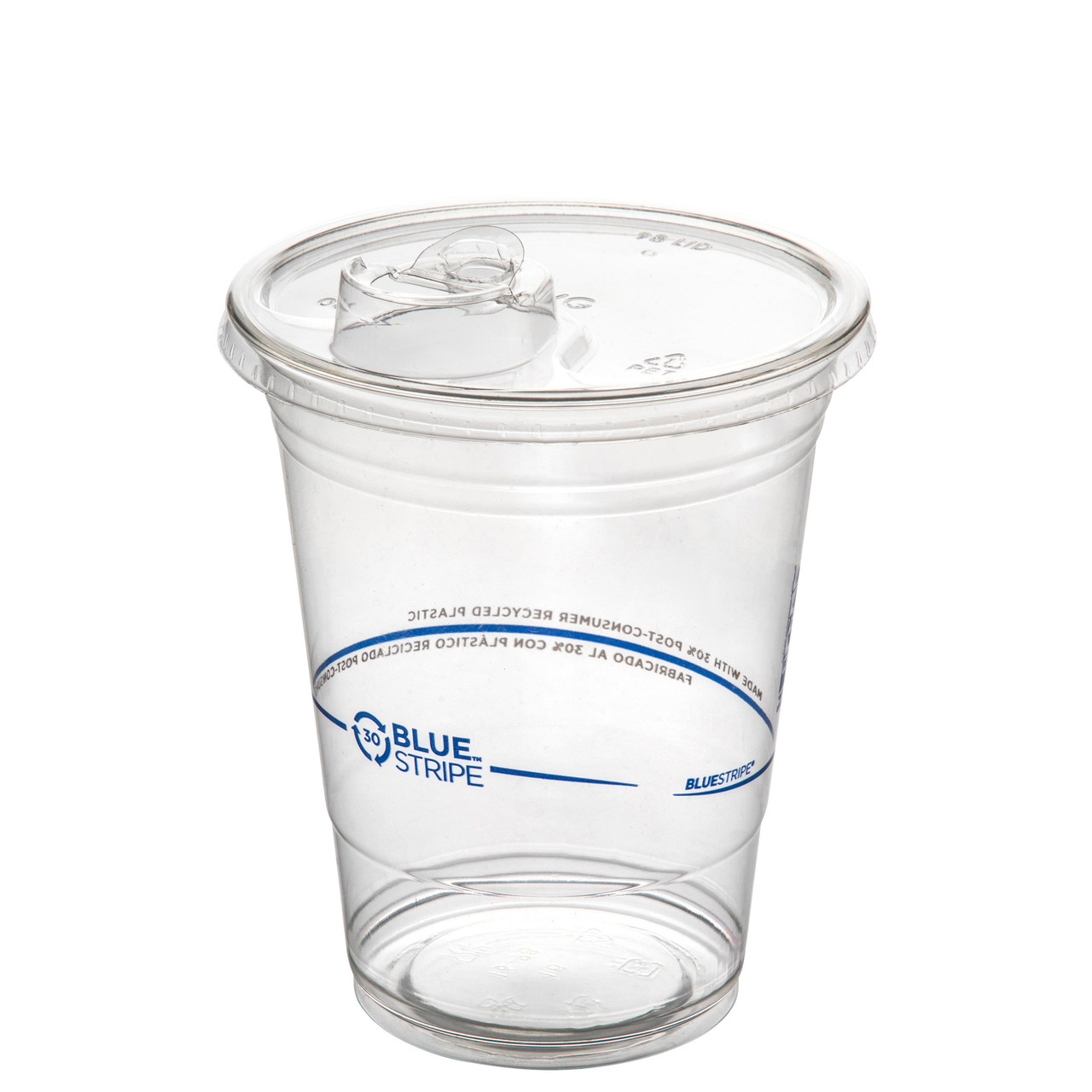 9-24oz RPET Sip Lid for Clear BlueStripe™ Cold Cups