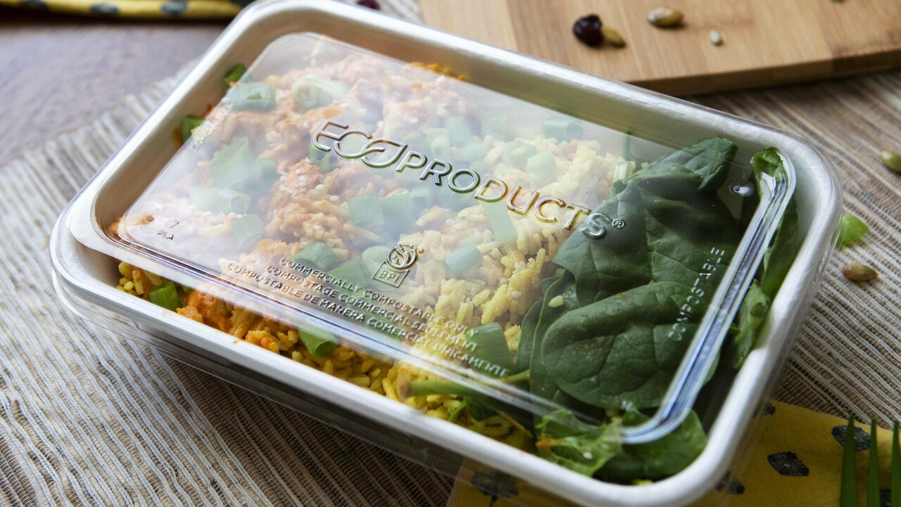 24-32oz WorldView™ Flat PLA Lid for Rectangular Containers, Clear