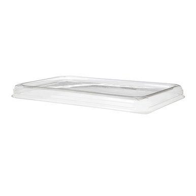 10x7in WorldView™ Flat RPET Lid for Rectangular Containers, Clear