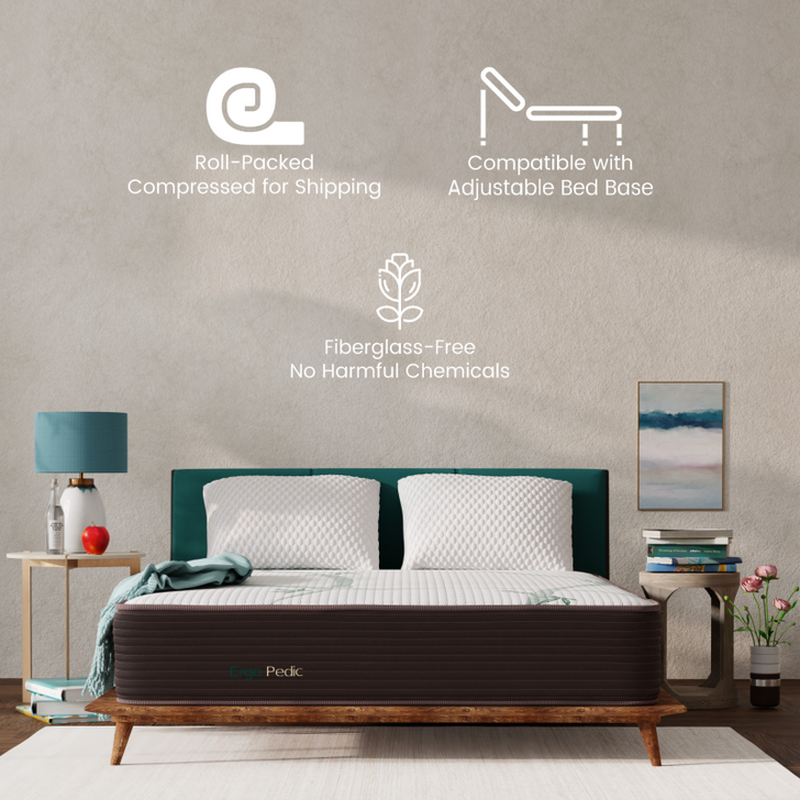 ZenCloud Hybrid Mattress: Gel, CBD & Copper Infused | Dual Zone Coils | Organic Hemp Cover ...