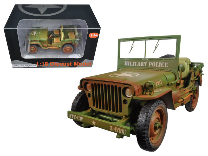 US Army Vehicle WWII "Military Police" Green Weathered Version 1/18 ...