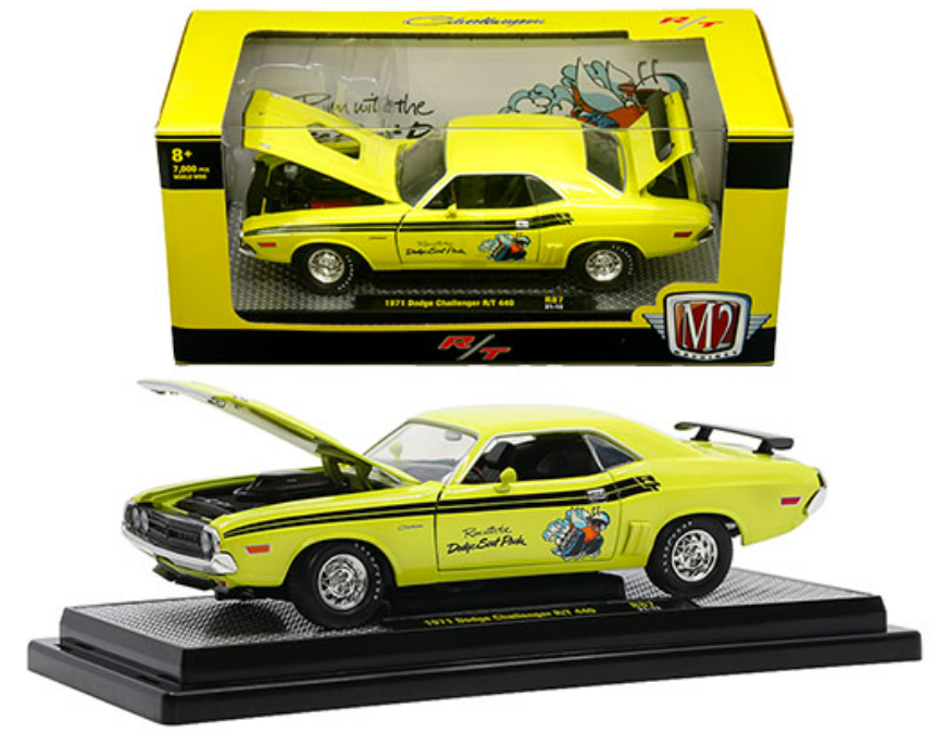1/24 M2 Machines 1971 Dodge Challenger R/T 440 (Yellow) Diecast Car ...