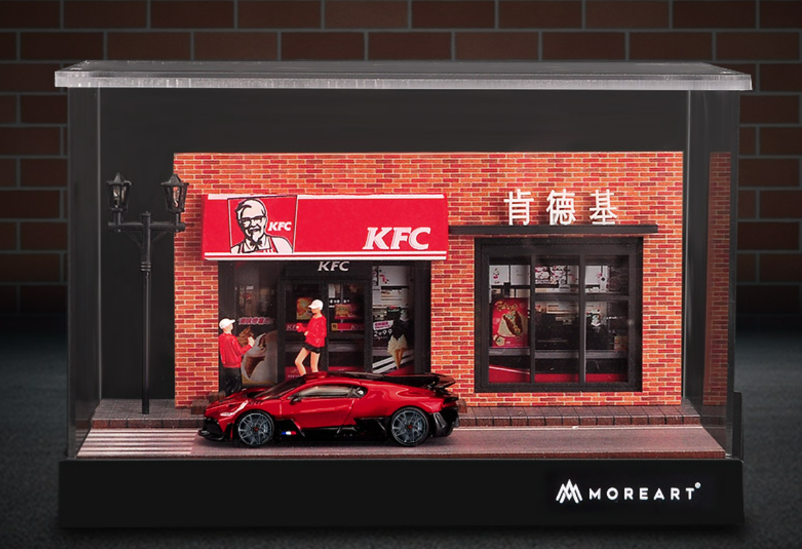 1/64 MoreArt KFC Store Diorama Scene with Lights (car models & figures ...