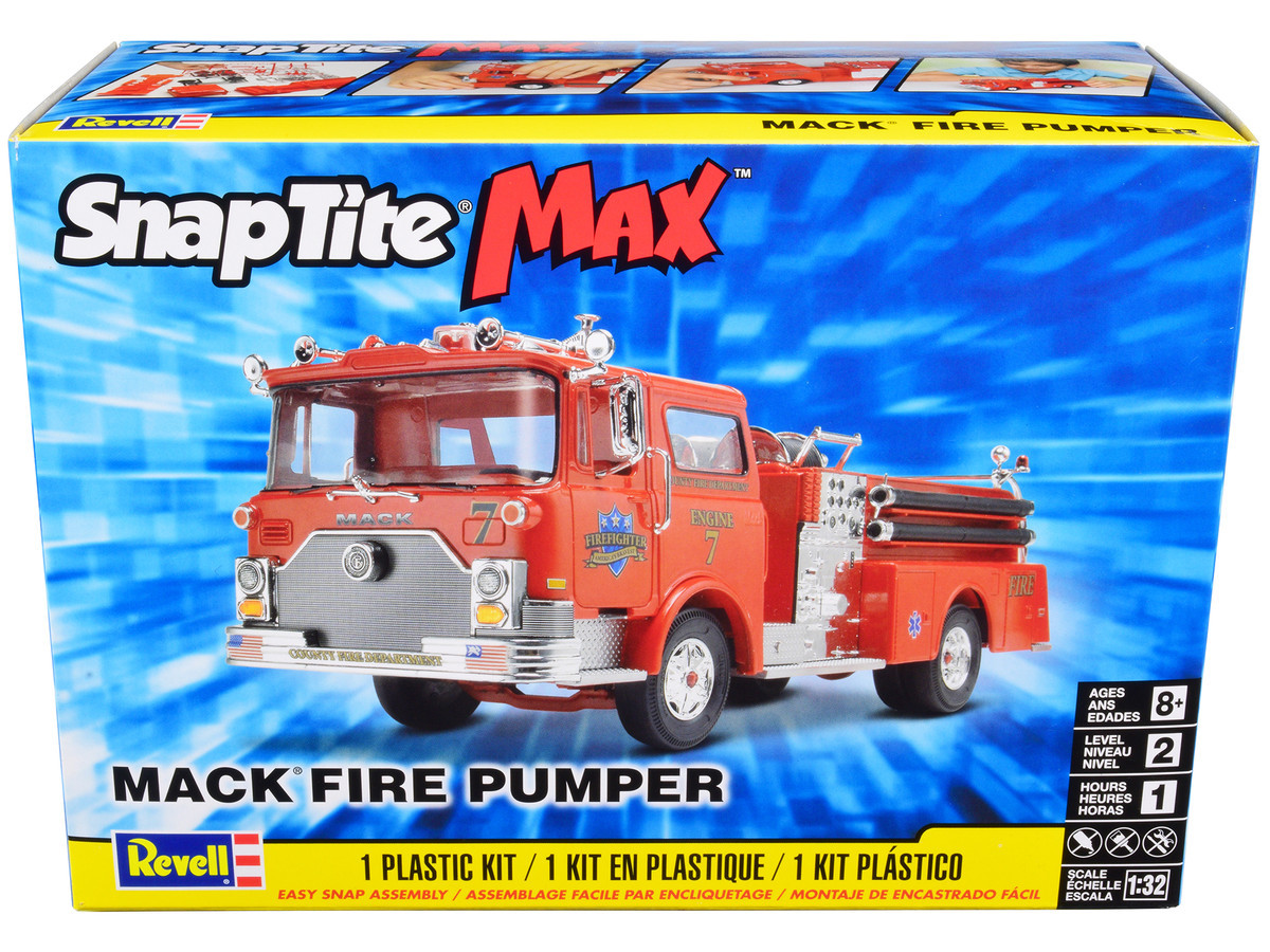 1/32 Revell Level 2 Snap Tite Max Model Kit Mack Fire Pumper Truck ...