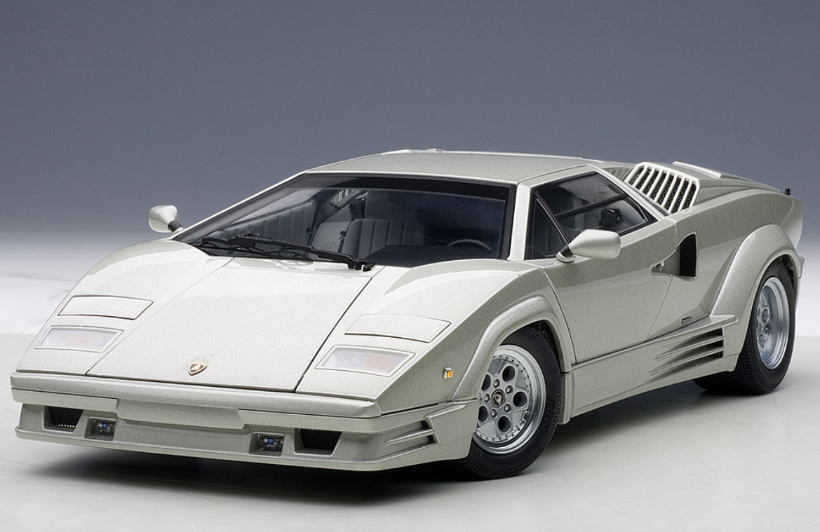 1/18 AUTOart LAMBORGHINI COUNTACH 25th ANNIVERSARY EDITION (SILVER/THE ...