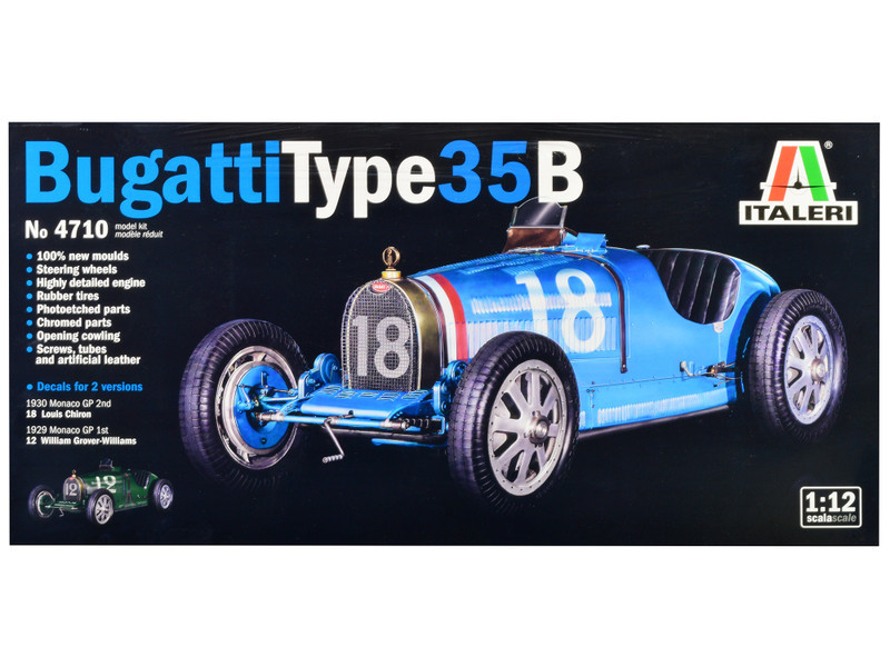 Skill 5 Model Kit Bugatti Type 35B 1/12 Scale Model by Italeri ...