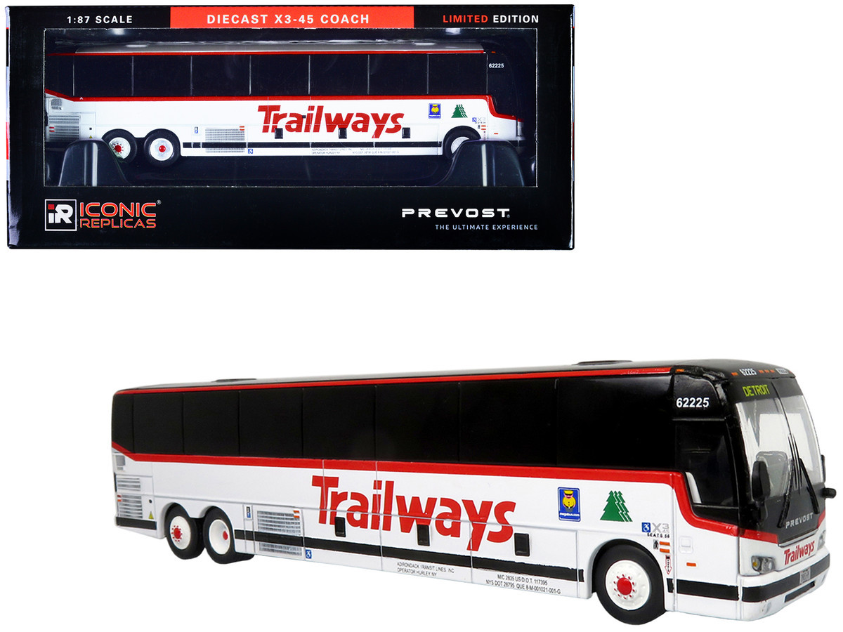 Prevost X3-45 Coach Bus "Trailways - Adirondack Transit Lines" White ...