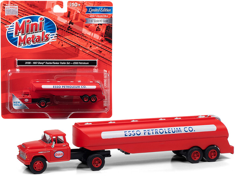1957 Chevrolet Truck Tractor with Tanker Trailer Red "ESSO Petroleum Co ...