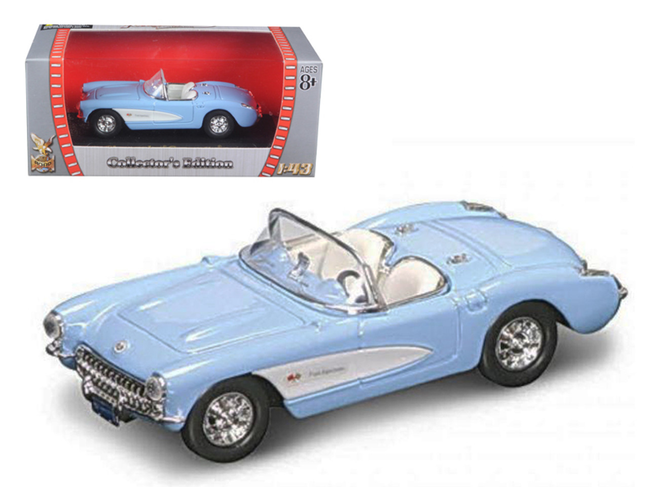 1957 Chevrolet Corvette Blue 1/43 Diecast Model Car by Road Signature ...