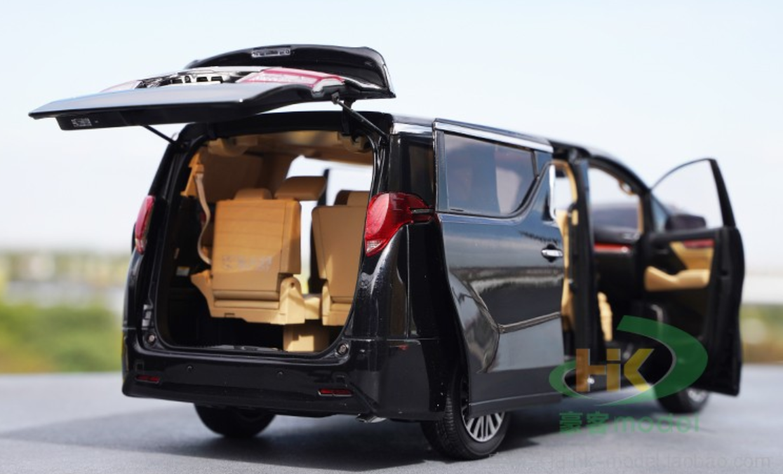1/18 Toyota Alphard (Black LHD) Diecast Car Model - LIVECARMODEL.com