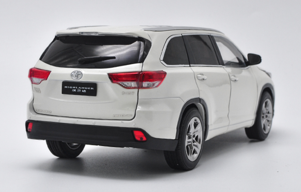 1/18 Dealer Edition 2018 Toyota Highlander (White) Diecast Car Model ...