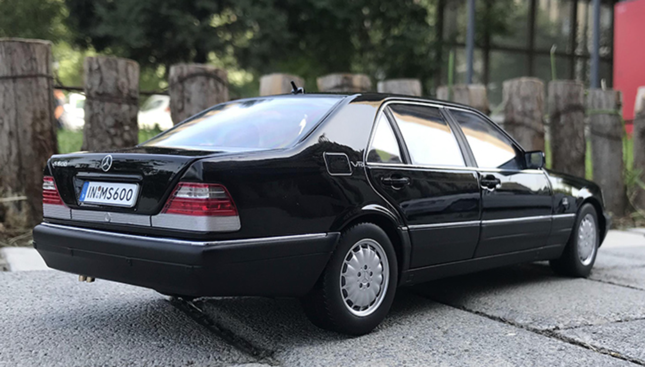 1/18 Dealer Edition 1990 Mercedes-Benz S600 V12 W140 (Black) Diecast Car Model - LIVECARMODEL.com