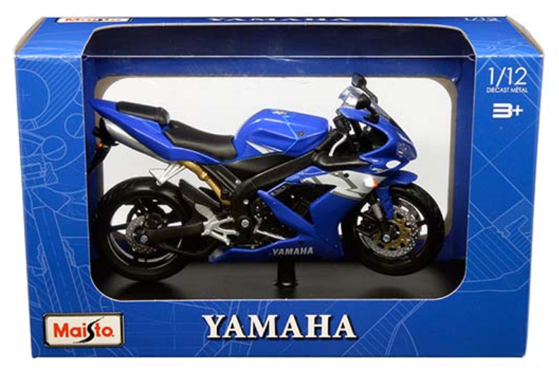 1/12 Yamaha YZF-R1 (Blue) Diecast Model - LIVECARMODEL.com