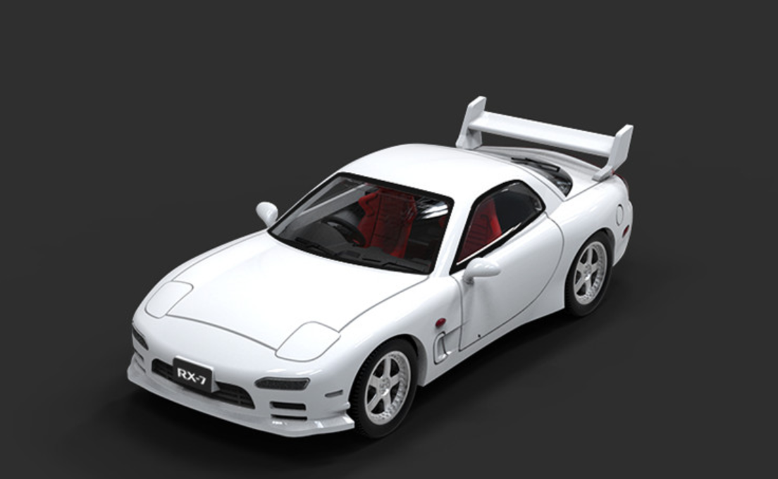 1/64 Time Micro Mazda RX-7 RX7 (White) Car Model - LIVECARMODEL.com